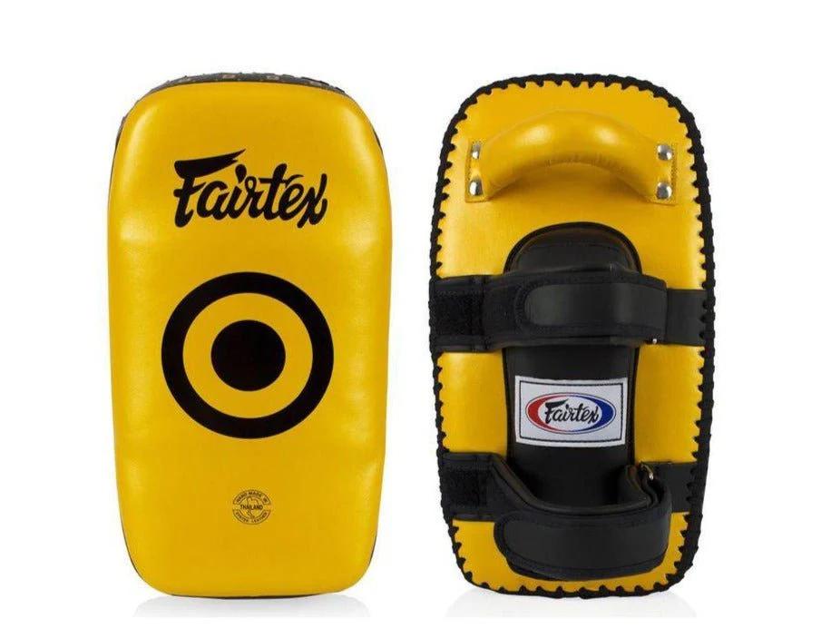 Fairtex Microfibre Curved Kick Pads - KPLC5 - Gold – Warrior Outlet